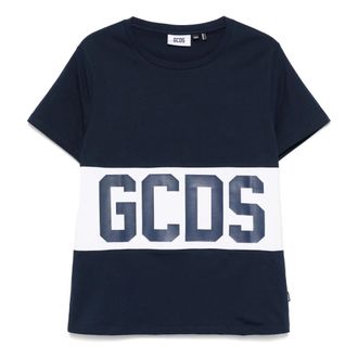 GCDS Blaues Baumwoll T-Shirt - - Tops - Herren - Blau - S