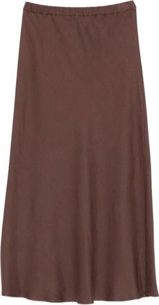 Antonelli Femme, Jupes, Brun, Taille: 38 FR Gonna midi Ilda elastico in vita