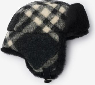 Burberry Ohrenklappenmütze aus Wolle mit Karomuster