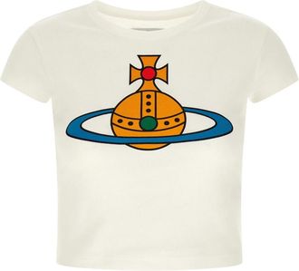 Vivienne Westwood Femme, Tops, Blanc, Taille: 38 FR T-shirt Oversize Orb Baby Peru Vivienne Westwood