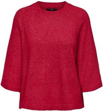 Only Only Onlsimoni KNT Noos-Pull 3/4, Rouge Vif, M Femme, Rouge Vif, M
