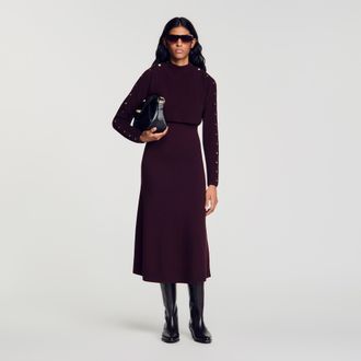 Sandro Langes Strickkleid im 2-in-1-Look