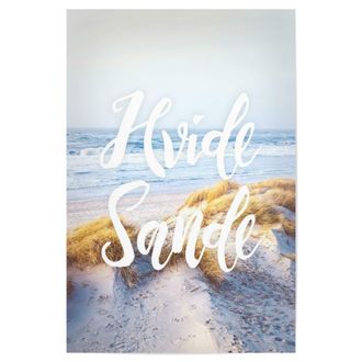artboxONE Poster 75x50 cm Typografie Hvide Sande hochwertiger Design Kunstdruck - Bild Hvide Sande Erholung Fernweh
