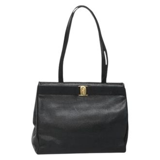 Ferragamo Pre-owned Leder-Tragetasche - - Pre-owned - Damen - Schwarzk - ONE SIZE