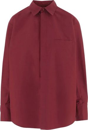 SA SU PHI Femme, Blouses et Chemises, Rouge, Taille: 44 FR Chemise en m&eacute;lange de coton avec dos &agrave; volants
