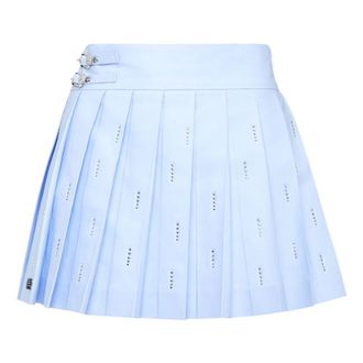 Philipp Plein Pleated Mini Skirt Strass Skull - - Skirts - Damen - Blau - XS