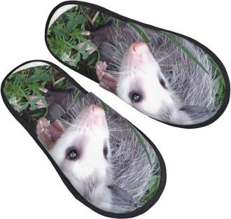 Generic Hiver Pantoufles Sifflement De LOpossum Unisexe Accueil Pantoufles Cozy Chaussons Pour Spa Femmes Int&eacute;rieur M