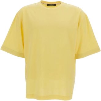 Jacquemus Homme, Tops, Jaune, Taille: L T-shirt Rond Carr&eacute;