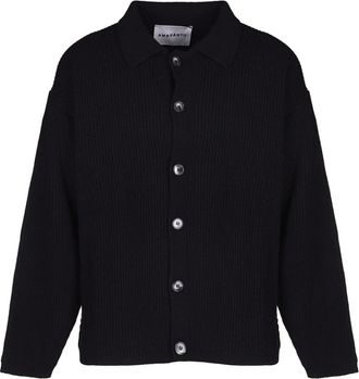 Amaranto Amar&aacute;nto, Homme, Pulls, Noir, Taille: XL Cardigan en maille c&ocirc;tel&eacute;e