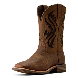 Ariat Mens Kanyon Toughstock VentTEK Wide Square Toe Western Boots in Earth Adobe Mocha Suede, D Medium Width, Size 41.5, by Ariat