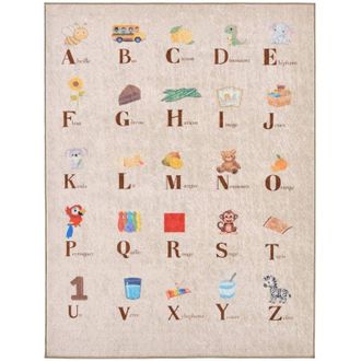 Sweeek Tapis éducatif intérieur enfant beige imprimé abécédaire - Scoty 160 x 230 cm