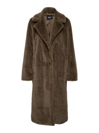 Only Damen ONLMEAGAN FUR Coat OTW Mantel, Braun, XS
