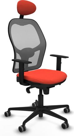 Piqueras y Crespo Schreibtischstuhl Orange Jorquera mit 1D-Armlehnen, h&ouml;henverstellbarer Lendenwirbelst&uuml;tze und festem Kopfteil, ausgestattet mit 5 Positionen und injiz