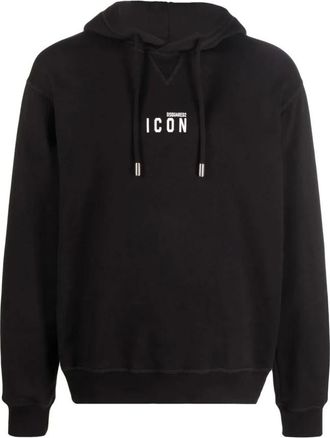 Dsquared2 Homme, Sweatshirts et sweats &agrave; capuche, Noir, Taille: M Be Icon Logo Sweat &agrave; capuche