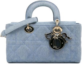 Dior Hobo Bags - Medium Denim Macrocannage Lady D Joy - Gr. unisize - in Blau - f&uuml;r Damen
