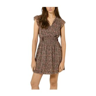 Pepe Jeans London Femme, Robes, Brun, Taille: 38 FR Robe Courte Imprim&eacute;e