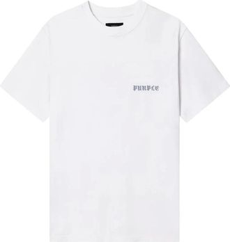 Purple Homme, Tops, Blanc, Taille: 2XL T-shirt en coton avec logo imprimé