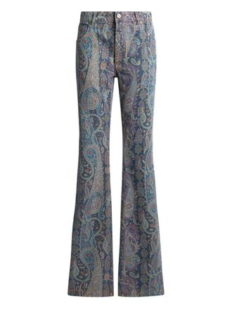Etro Etro Jean &eacute;vas&eacute; en denim &agrave; motif cachemire floral