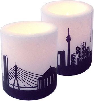 44spaces Düsseldorf Kerzen 2 Stück Lampion Dekokerzen Tischkerzen Ohne Geruch, Lange Brenndauer, Tischdeko