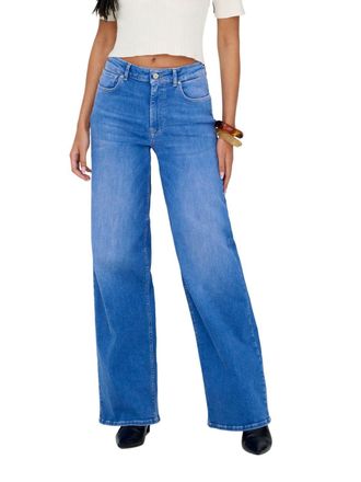Only Female Jeans mit weitem Bein ONLMADISON Hohe Taille Weiter Beinschnitt Jeans