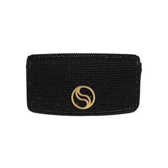 Stella McCartney Geldb&ouml;rse mit Knopfklappe und Schultergurt - - Accessories - Damen - Schwarzk - ONE SIZE