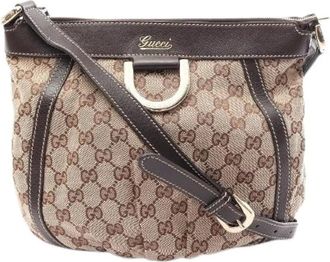 Gucci Pre-owned Abbey GG Canvas Leather Shoulder Bag - Femme - Pre-owned - Beige - Taille: ONE Size