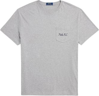 Ralph Lauren Homme, Tops, Gris, Taille: XL T-Shirt Jersey Logo Coupe Slim Personnalisée
