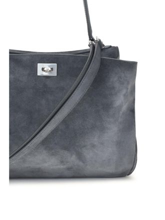 Balenciaga Womens Handbag Rodeo Storm Grey Calf Leather Shoulder Bags