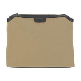 Khaite Schultertasche aus Canvas und Leder - - Bags - Damen - Beige - ONE SIZE
