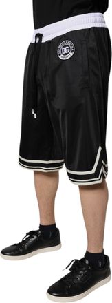 Dolce & Gabbana Logo-Embroidered Sweatshorts Bermuda Shorts - Black