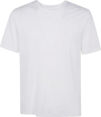Majestic Filatures Homme, Tops, Blanc, Taille: L Pull Col Rond D&eacute;contract&eacute;