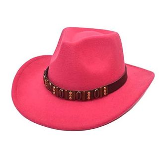 Generic Chapeau de cowboy pour homme - Style d&eacute;contract&eacute; et d&eacute;contract&eacute; - Pour lhiver - Pour homme, rose vif, M