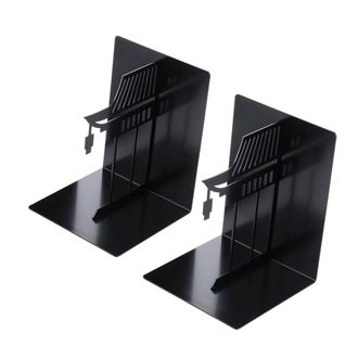 Lurrose Kreative Metall Buchstützen Antike Architektur Design Robuste Buchhalter für Regal Wohnzimmer Büro und Bibliothek Schwarz