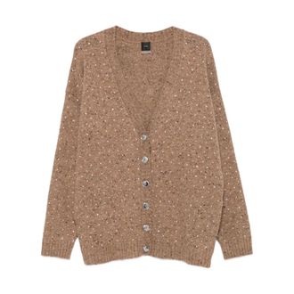 Pinko Pinko, Femme, Pulls, Brun, Taille: 38 FR Marche Cardigan