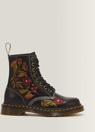 Dr. Martens 1460 Pascal Floral 8-&Ouml;sen Wanama Leder Schn&uuml;rstiefel in Schwarz, Gr&ouml;&szlig;e: 36