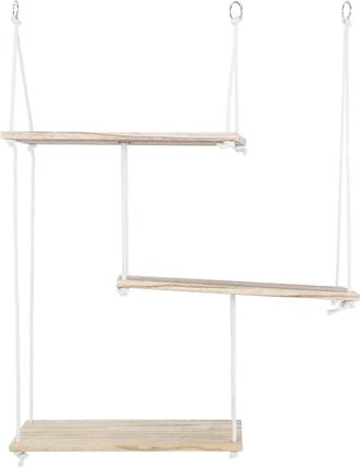 BESPORTBLE TOPPERFUN Rustikales Boho Wandregal 3 Stufig Verstellbares H&auml;ngeregal mit Seil Schwebendes Eckregal f&uuml;r Wohnzimmer K&uuml;che Badezimmer Multifunktionale W