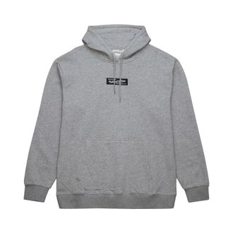 Mitchell & Ness Klassischer Hoodie Grau Heather Box Logo - - Sweatshirts & Hoodies - Herren - Grau - XS