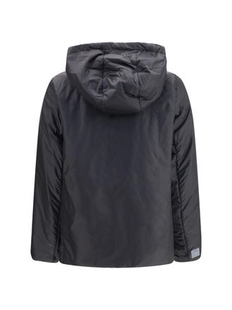 Max Mara Womens Hooded Padded Jacket Black Outer: Polyester
