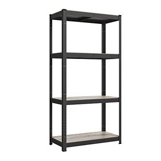 Songmics Étagère de Rangement à 4 Niveaux, 40 x 80 x 160 cm, Capacité 520 kg, Planches Réglables, Style Industriel, pour Cuisine, Salon, Grège et Noir GLR044B2