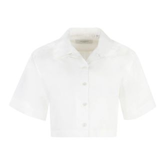 Equipment Femme, Blouses et Chemises, Blanc, Taille: 40 FR Chemise en Coton &agrave; Manches Courtes