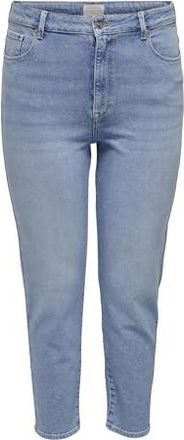 Only Carmakoma Pantalon Caremilystretch Hw STR ANK DNM Cro1 Noos pour Femme, Bleu Jeans Clair, 46W / 32L