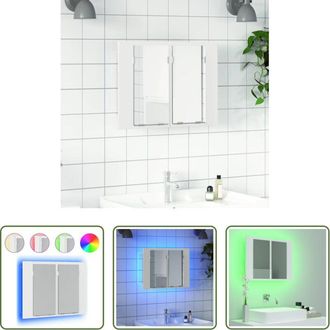 vidaXL Badezimmer-Schrank - LED-Bad-Spiegelschrank Wei&szlig; 60x12x45 cm Acryl