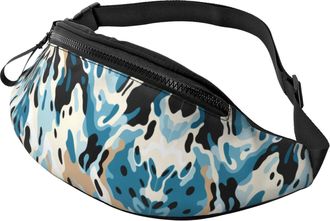 Generic Mode Taillentasche Kuhmuster Lauftasche Taillentasche G&uuml;rteltasche F&uuml;r Wandern Reisen Running 14X35Cm