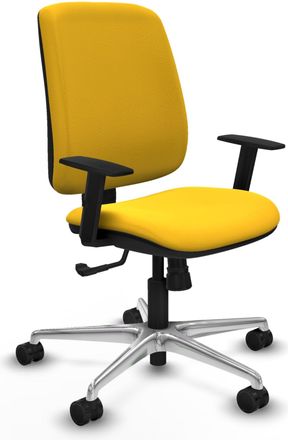 Piqueras y Crespo Hochstuhl, drehbar, Alares mit 1D-Armlehnen, 4 Positionen und Schaumstoff, 65 mm Nylon, Gelb