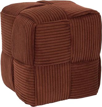 Paris Prix Pouf C&ocirc;tel&eacute; Tress&eacute; Scott 38cm Terracotta