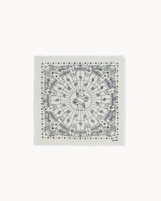 Kujten Petit bandana cachemire, imprim&eacute; signe astrologique B&eacute;lier - Petit Bandana Hachi Sign B&eacute;lier