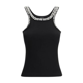 Pinko Rippstrick-Top ohne &Auml;rmel - - Tops - Damen - Schwarzk - S