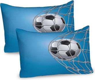 Abakuhaus Fußball Kissenbezug Packung mit 2, Tor Fußball in Net Entertainment Spielen für den Gewinn des aktiven Lebensstils, Dekorativer Gedruckter Kissenbezug