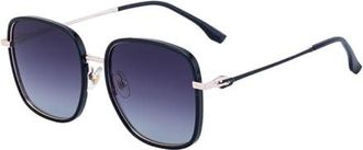 Generic Lunettes de soleil polaris&eacute;es pour homme et femme, monture en m&eacute;tal polygonale, lunettes de soleil de protection UV, c1, Taille unique