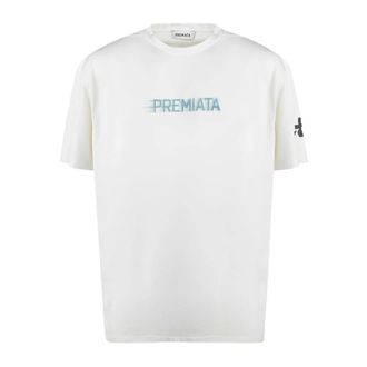 Premiata Homme, Tops, Blanc, Taille: M T-shirt en coton avec imprim&eacute;